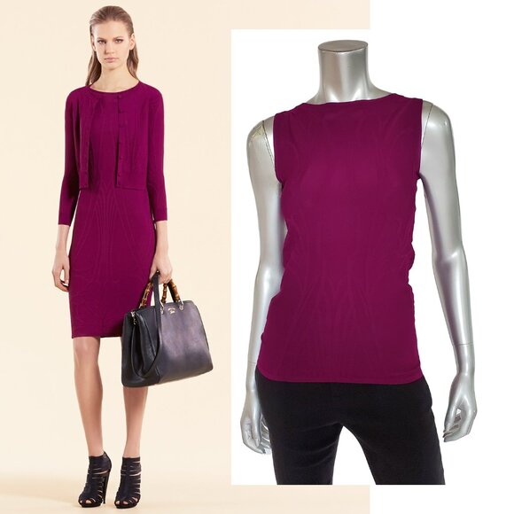 Gucci | Tops | Gucci Top Stretch Jacquard Nouveau Design Sleeveless ...